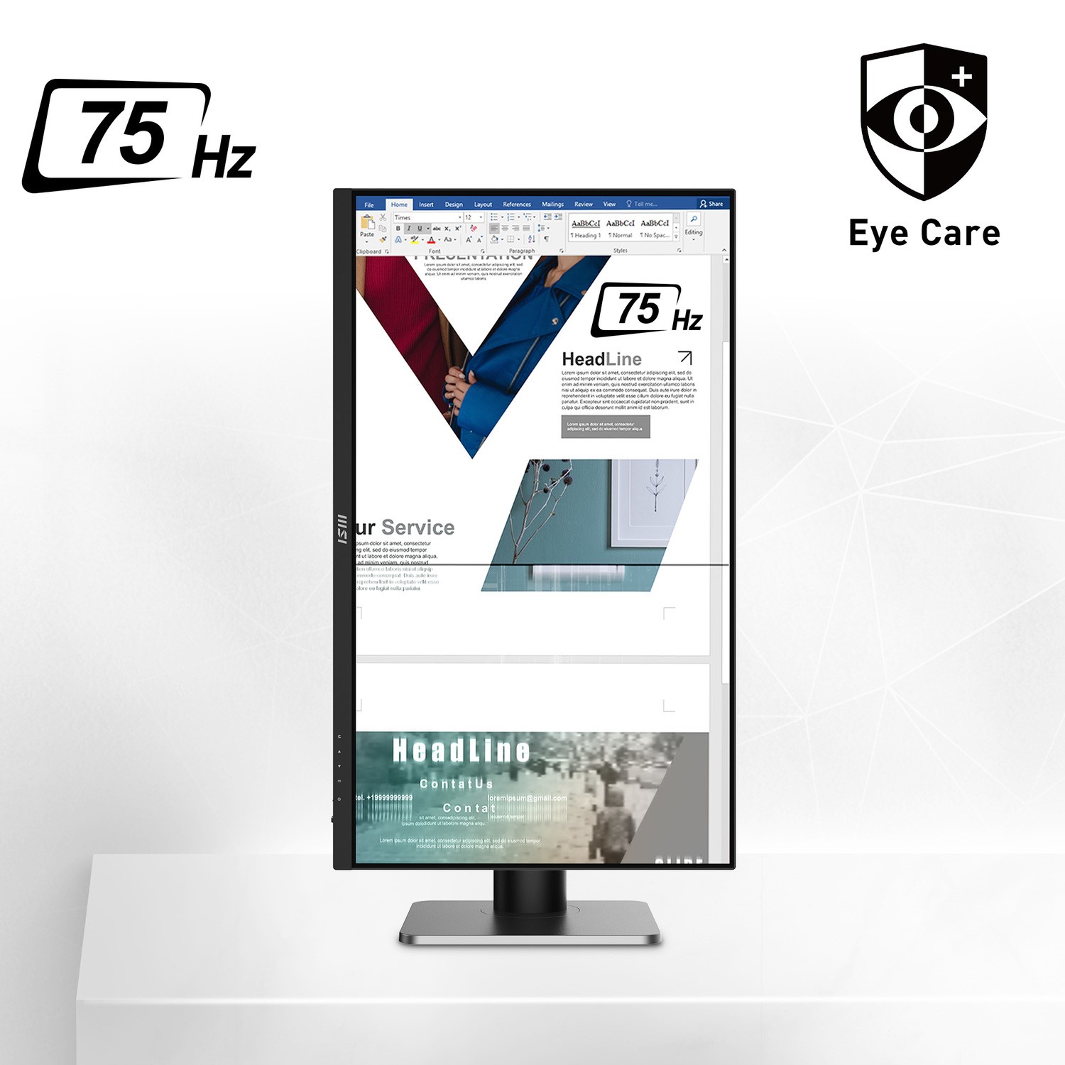MSI PRO MP273QP 27" WQHD IPS Freesync Adjustable Monitor - Laptops Direct
